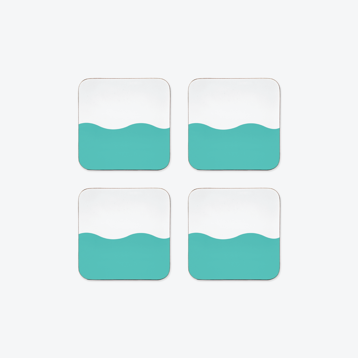 Wave Coaster Set in Turquoise | Le Gaudere